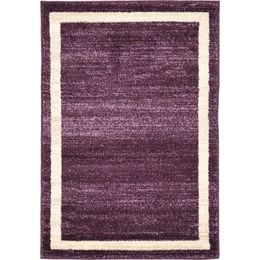 MyFlair Teppich &raquo;Good Times, LAGERR&Auml;UMUNG&laquo; rechteckig 13 mm H&ouml;he Kurzflor, gewebt, melierte Optik, mit Bord&uuml;re lila Polypropylen (PP) B : 66cm 1 Stk., 13mm, L