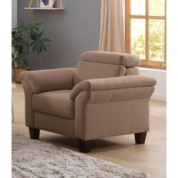 OTTO home Sessel &raquo;Arngast&laquo; Inclusive Kopfteilverstellung und Federkern beige Luxus-Microfaser (100% Polyester);Luxus-Microfaser Lederoptik (100% 