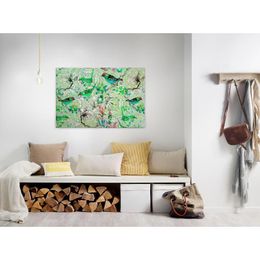 A.S. Cr&eacute;ation Leinwandbild &raquo;mosaic birds&laquo; Kunst V&ouml;gel 1 Stk. tlg. Mosaik Keilrahmen Floral Blumen V&ouml;gel Leinwand-Bild Wohnzimmer modern bunt Holz, Stahl B/H/T: 90cm