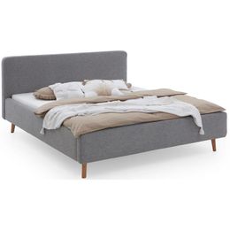Meise M&ouml;bel meise.m&ouml;bel Polsterbett &raquo;Mattis&laquo; Topseller, wahlweise mit Bettkasten grau Bezug Bett: Multicolor (100% Polyester) Liegefl&auml;che L&auml;nge B: 200cm x 180cm, 