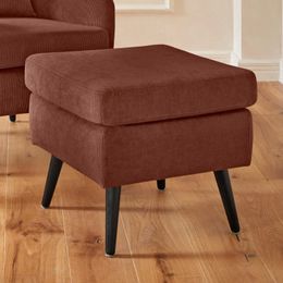 OTTO home Hocker &raquo;Salla&laquo; Bezug auch in Luxus-Microfaser in Teddyfelloptik orange Samtcord (92% Polyester 8% Polyamid);Struktur (100% Polyester);