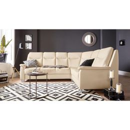 Sit & More sit&more Ecksofa &raquo;Boccaccio L-Form&laquo; mit Federkern und Kopfteilverstellung, wahlweise mit Schlaffunktion wei&szlig; Kunstleder SOFTLUX ;Luxus-Microfaser (90%