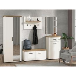 Home Affaire Garderobenschrank &raquo;Valencia&laquo; wei&szlig; Holzwerkstoff, MDF Opaque wei&szlig;, B/H/T: 75cm x 194,5cm x 41cm, T&uuml;ren: 2 Stk.