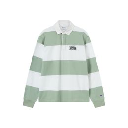 Champion Herren Langarm-Poloshirt "COLLEGE Striped Heavy Jersey Polo", gr&uuml;n, Gr. XL, Obermaterial: 100% Baumwolle, Shirts, Langarm-Design, mit