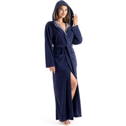 Kangaroos Damenbademantel &raquo;Dalia, ideal f&uuml;r Sauna & Spa, Standardl&auml;nge & &Uuml;berl&auml;nge&laquo; 1 Stk. Uni-Farben mit Streifen, Taschen, leicht, XS-3XL, auch in 