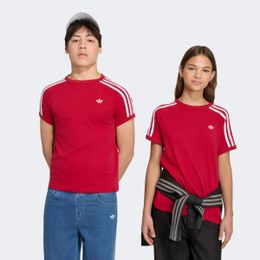 M&auml;dchen T-Shirt "3-STREIFEN", rot, Gr. 140, adidas originals, Obermaterial: 100% Baumwolle, Shirts