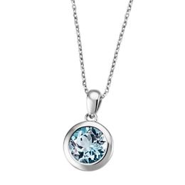 Firetti Damen Kette mit Anh&auml;nger &raquo;Schmuck Geschenk Silber 925 Halsschmuck Ankerkette Kreis rund Solit&auml;r&laquo; mit Topas (behandelt) Silber 925 (
