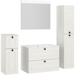 Nobilia Badm&ouml;bel-Set &raquo;Cascada&laquo; Set, mit Waschbecken, inkl. beleuchtetem Spiegel mit Touch-Sensor, 4 Stk. tlg. B/H/T: 160cmcm x 169cmcm x 48,7cmcm