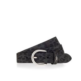 Mustang Damen Lederg&uuml;rtel ""Lauren"", grau, Gr. 75, Leder, G&uuml;rtel, mit Animal-Print, 2,5 cm breit, Made in Metzingen
