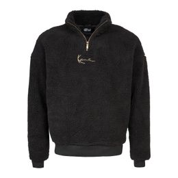 Karl Kani Herren Rundhalspullover "Karl Kani Herren SMALL SIGNATURE TEDDY TROYER BLACK", schwarz, Gr. XS, 100% Polyester, Pullover