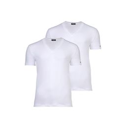 Dsquared2 Herren T-Shirt "T-Shirt TWIN-PACK V-NECK T-SHIRT 2er Pack", wei&szlig;, Gr. M, Obermaterial: 94% Baumwolle CO. 6% Elasthan EL., Shirts