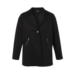 Via Appia Due Damen Kurzmantel "Via Appia Due Jacke", schwarz, Gr. 44, uni, Obermaterial: 95% Polyester PES. 5% Elasthan EL., M&auml;ntel, in Gro&szlig;e Gr&ouml;&szlig;en