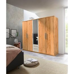 Priess Kleiderschrank in 3 Breiten wei&szlig; Holzwerkstoff B/H/T: 231cm x 195cm x 54cm, T&uuml;ren: 5 Stk.