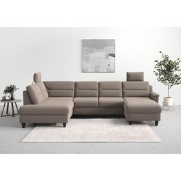 Sit & More sit&more Wohnlandschaft &raquo;Far&ouml; U-Form&laquo; inklusive Federkern, wahlweise mit Schlaffunktion und Bettkasten grau B/H/T: 325cm x 90cm x 187cm, Luxus-