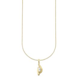 Bruno Banani Damen Kette mit Anh&auml;nger &raquo;Schmuck Geschenk Silber 925 Halsschmuck Halskette Ankerkette&laquo; mit Zirkonia (synth.) gold Silber 925 (
