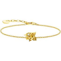 Thomas Sabo Damen Thomas Sabo Armband &raquo;Roses Romance, Rose&laquo; mit Zirkonia (synth.) gold 19, Silber 925 (recycelt)