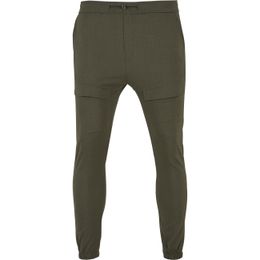 2Y STUDIOS Herren Stoffhose "2Y Studios Herren 2Y Cropped Pants", gr&uuml;n, Gr. M, unifarben, 70% Baumwolle, 20% Polyester, 10% Elasthan, Hosen