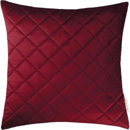 Tom Tailor HOME Dekokissen &raquo;FrenchVelvet Quilt&laquo; Kissenh&uuml;lle ohne F&uuml;llung, 1 St&uuml;ck rot Polyester B/L: 45cm x 45cm, 1 Stk.