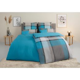 Tom Tailor HOME Bettw&auml;sche &raquo;Lenny in Gr. 135x200 oder 155x220 cm&laquo; 3 mit GRATIS-Zugabe: Kissenh&uuml;lle 1tlg., in Biber und Renforc&eacute; erh&auml;ltlich blau 