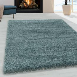 Ayyildiz Teppiche Hochflor-Teppich &raquo;SYDNEY 3000&laquo; rechteckig 30 mm H&ouml;he Shaggy, Langflor, uni, auch in rund, Wohnzimmer blau Polypropylen (PP) B : 80cm 1 Stk., 30mm, L: 