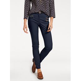 Heine Damen Stretch-Hose, blau, Gr. 23, unifarben, 48% Baumwolle, 45% Polyester, 7% Elasthan, Miedereinsatz:15% Elasthan, 85% Polyamid, Hosen