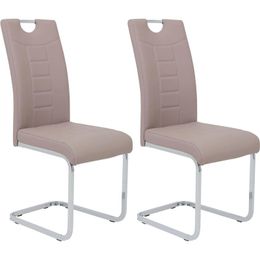 Hela Freischwinger &raquo;Ruby&laquo; (Set) 2 Stk.2 oder 4 St&uuml;ck braun Kunstleder;97% Polyurethan, 3% Baumwolle B/H/T: 44cm x 104cm x 57,5cm, 2 Stk., Kunstleder