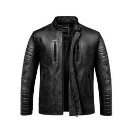 Amaci&Sons Amaci&Sons Lederjacke EUCLID in Schwarz | Gr.: XXXL