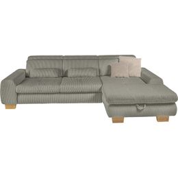 set one by Musterring Ecksofa &raquo;SO 3400 Sitzh&ouml;he 47cm oder 49cm, Sitztiefe verstellbar, B/T: 307/195cm&laquo; Kopteil verstellbar, mit Bettfunktion, in Cord,