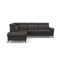 Sit & More sit&more Ecksofa &raquo;Scarlett L-Form&laquo; inklusive Kopfteilverstellung, optional Schlaffunktion & Bettkasten grau B/H/T: 258cm x 226cm, Luxus-Microfaser, 