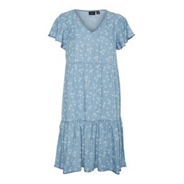 V&eacute;ro Moda Vero Moda Kleid 'Harper' Damen Gr&ouml;&szlig;e 34 blue denim / wei&szlig; Sommerkleid