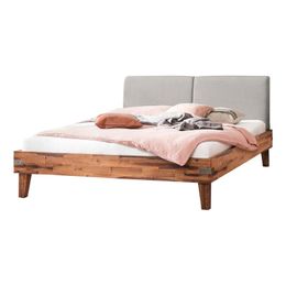 Hasena Bettgestell &raquo;Alino&laquo; mit Polsterkopfteil, wahlweise in zwei verschiedenen Liegeh&ouml;hen braun Liegefl&auml;che L&auml;nge B: 200cm x 180cm, Polyester zerlegt