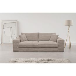 WERK2 Big-Sofa &raquo;Rozzana 246 cm Mega Sofa mit viel Platz modern und bequem&laquo; Breitcord grau 100% Polyester B/H/T: 246cm x 82cm x 105cm, Breitcord