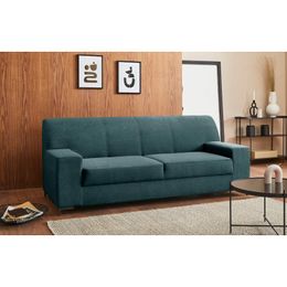 DOMO collection 2-Sitzer &raquo;Ledas kubisch und komfortabel, flache Armlehnen, eleganter Fu&szlig;,&laquo; in vielen Farben erh&auml;ltlich blau B/H/T: 210cm x 83cm x 88cm