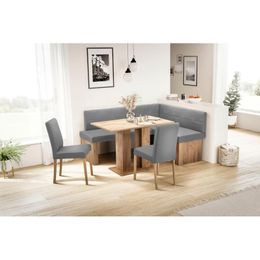 massivline&more Eckbank &raquo;Anna 2&laquo; Breite 169 cm grau Holzwerkstoff, Kunstleder B/H/T: 130cm x 83cm x 169cm, Kunstleder, langer Schenkel links