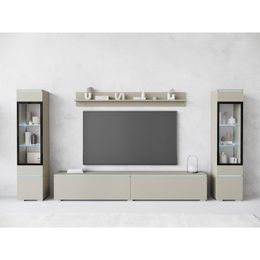 Home Affaire Wohnwand &raquo;VERA II&laquo; Komplett-Set, 4 Stk. tlg. beige B/H/T: 260cmcm x 130cmcm x 33cmcm, ohne Beleuchtung