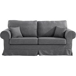 OTTO home 3-Sitzer &raquo;Shadmoor&laquo; Hussenoptik, in uni oder mit Blumendruck grau 100% Polyester B/H/T: 210cm x 102cm x 92cm, Struktur