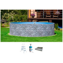 my POOL BWT Rundpool &raquo;STONE 1&laquo; Steindekor, in verschiedenen Gr&ouml;&szlig;en grau &Oslash;/B/H/L: 360cm x Breite x H&ouml;he 90cm x L&auml;nge, 8.000 l