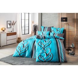 OTTO home Bettw&auml;sche &raquo;Area in Gr. 135x200 oder 155x220 cm&laquo; 2 Stk. Bettw&auml;sche in verschiedenen Qualit&auml;ten blau Biber, Obermaterial: 100% Baumwolle B/L:
