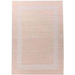 Theko Wollteppich &raquo;USEDOM 8301&laquo; rechteckig 11 mm H&ouml;he Uni Farben, reine Wolle, handgetuftet, mit Bord&uuml;re beige Wolle B : 60cm 1 Stk., 11mm, L: 90cm