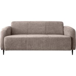 Home Affaire 3-Sitzer &raquo;Marone bequem, Breite 185cm, komfortable Wellenunterfederung&laquo; beige 100% Polyester B/H/T: 185cm x 76cm x 90cm, Velours