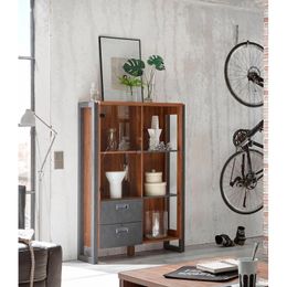 Home Affaire Highboard &raquo;Detroit&laquo; H&ouml;he ca. 140 cm grau B/H/T: 90cm x 140cm x 35cm