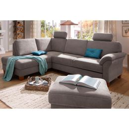 OTTO home Ecksofa &raquo;Borkum L-Form, B: 249 cm - OTTO. Verl&auml;ssliche Qualit&auml;t.&laquo; optional Schlaffunktion, Federkern grau Struktur (100% Polyester);Luxus-
