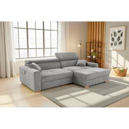 Jockenh&ouml;fer Ecksofa &raquo;Slider L-Form, B: 277 cm Couch, 60cm elektrische Sitztiefenverstellung&laquo; 140kg Belastbarkeit, USB-Anschluss, Kopfteilverstellung & Zierkissen 