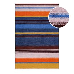 Wecon Home Teppich &raquo;Petrol&laquo; rechteckig 7 mm H&ouml;he handgefertigt, pflegeleicht, gestreift, Wohnzimmer, Schlafzimmer bunt Polyester B : 200cm 1 Stk., 7mm