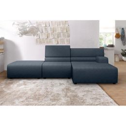 Egoitaliano Ecksofa &raquo;Babouche, Designsofa mit au&szlig;ergew&ouml;hnlichem Sitzkomfort zum Wohlf&uuml;hlen&laquo; grau Leder &raquo;BULL&laquo; (echtes Rindsleder). Geschliffenes, pigmentiertes 