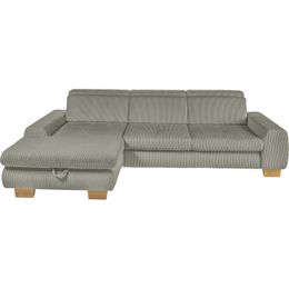 set one by Musterring Ecksofa whlw. mit Funktion, Kaltschaum, in Cord, lind, Sitzh&ouml;he 49 grau 88% Polyester;12% Polyamid B/H/T: 307cm x 86cm x 195cm, 