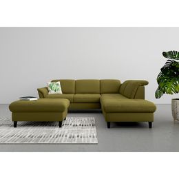 Sit & More sit&more Ecksofa &raquo;Maggiore L-Form&laquo; wahlweise mit Kopfteilverstellung, Schlaffunktion und Stauraum gr&uuml;n 98% Polyester, 2% Polyamid B/H/T: 261cm x 88cm 