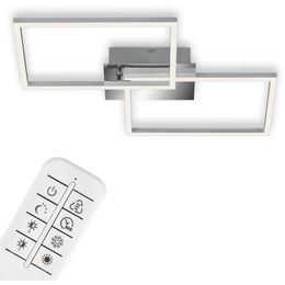 Briloner Leuchten LED Deckenleuchte &raquo;3149018 FRAME&laquo; LED-Board Kaltwei&szlig; Neutralwei&szlig; Tageslichtwei&szlig; Warmwei&szlig; Deckenlampe, 50x38,8x7,8cm, Chrom, 30W, Wohnzimmer, 