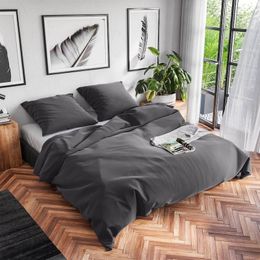 Bettw&auml;sche &raquo;Renforc&eacute; Bettw&auml;sche Baumwolle - Nat&uuml;rlich weiches Schlafgef&uuml;hl&laquo; 2 Stk. 135x200 cm, 155x220 & &Uuml;bergr&ouml;&szlig;en I inkl. Kissenbez&uuml;ge 80x80 I uni 