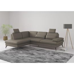Sit & More sit&more Ecksofa &raquo;Morris L-Form, inkl. Sitztiefenverstellung&laquo; wahlweise mit Armteilverstellung, Schlaffunktion & Bettkasten grau B/H/T: 262cm x 82cm x